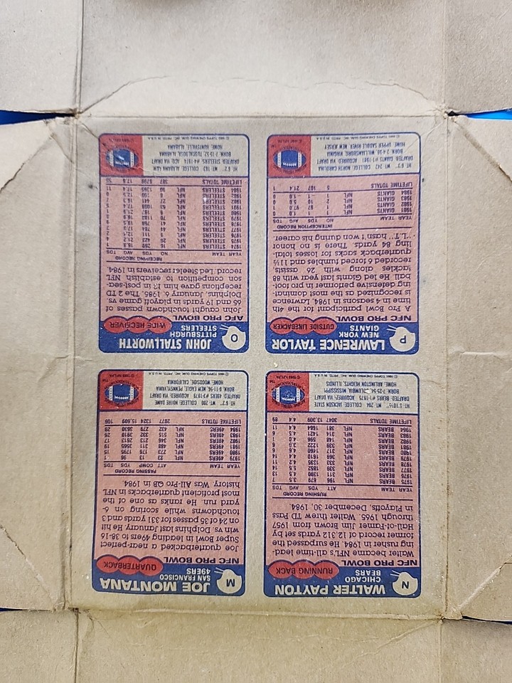 EMPTY 1985 TOPPS WAX PACK DISPLAY BOX LAWRENCE TAYLOR ROOKIE BOTTOM ...
