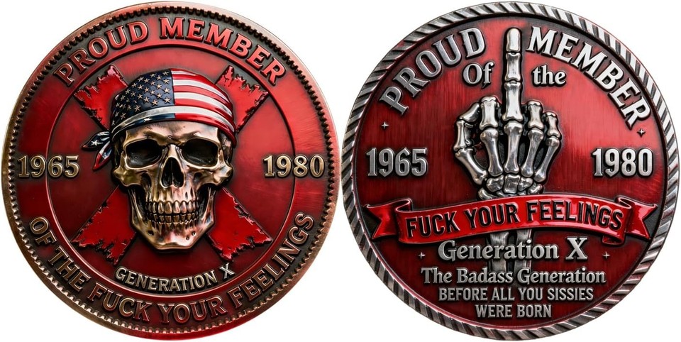 5PCS Gen X Skull Coin, Vintage Generation X Commemorative Coin | eBay UK