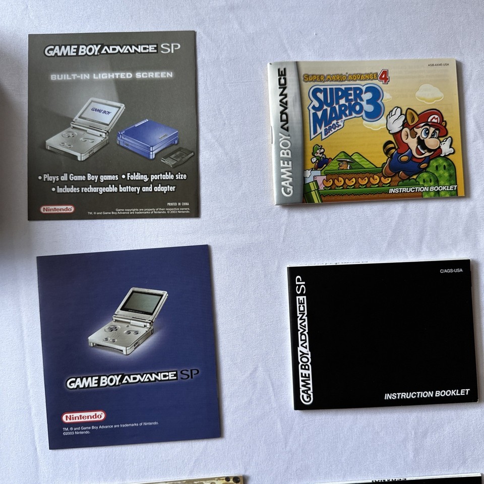GameBoy Advance GBA SP - Gold Toys-R-Us Mario 3 Bundle - Box & Inserts ...