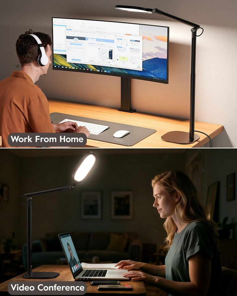 Led Desk Lamps for Home Office with Base, Tall Desk Lamp with 50 Light ...