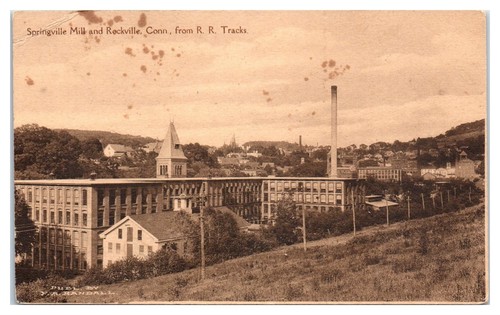 Early 1900s Springville Mill and Rockville, CT from Railroad Tracks ...
