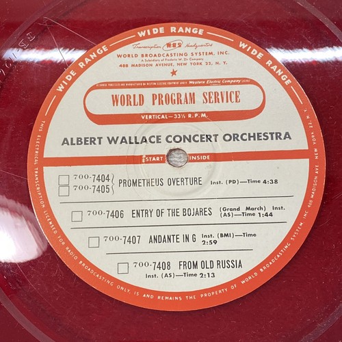 16” WPS Radio Transcription Record Albert Wallace Concert Orchestra | eBay