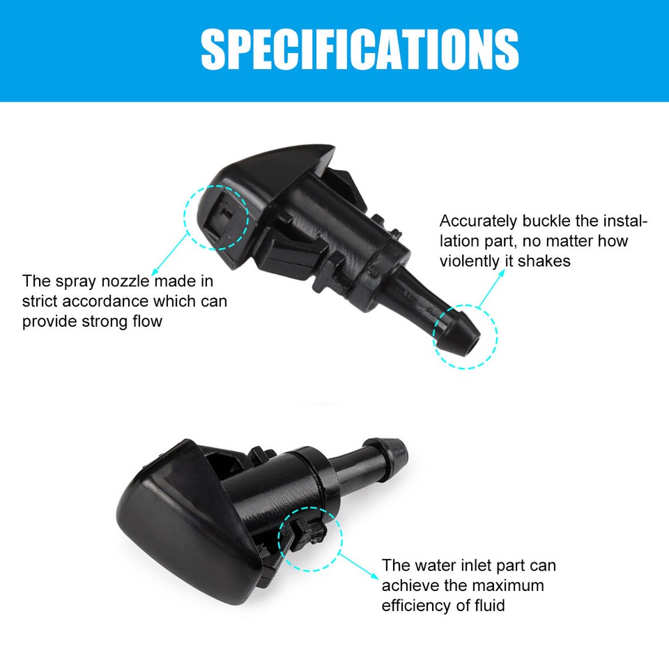 2x Front Windshield Washer Nozzle Sprayer For Chrysler 300 Dodge Ram ...