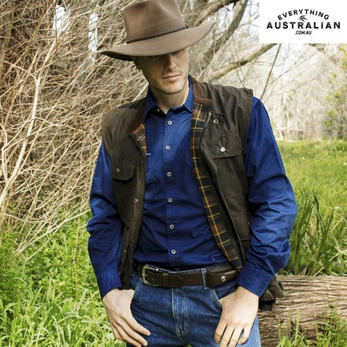 Genuine Australian Bushwear Oilskin Vest Brown | eBay