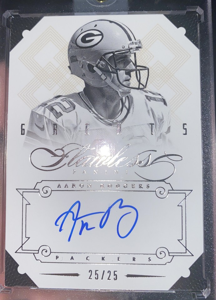 2014 Panini Flawless Aaron Rodgers Greats Auto #25/25 1/1 Big Bold ...