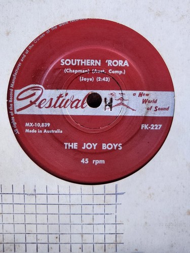 Joy Boys "Southern 'Rora" 1962 FESTIVAL Oz 7" 45rpm | eBay