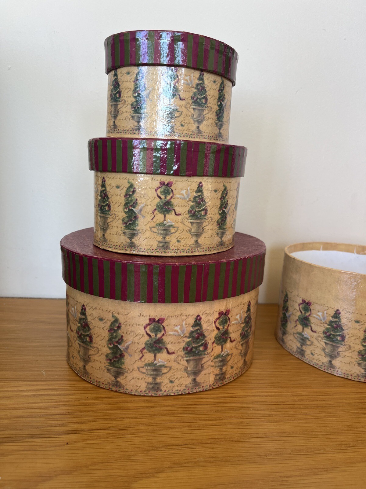 Stacking Nesting Christmas Decor Boxes Brenda Walton Design Set Of 3 ...