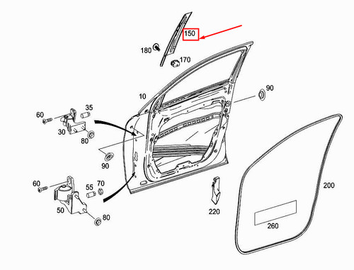MERCEDES-BENZ GLC COUPE C253 FRONT RH DOOR B-PILLAR TRIM A2536901200 ...