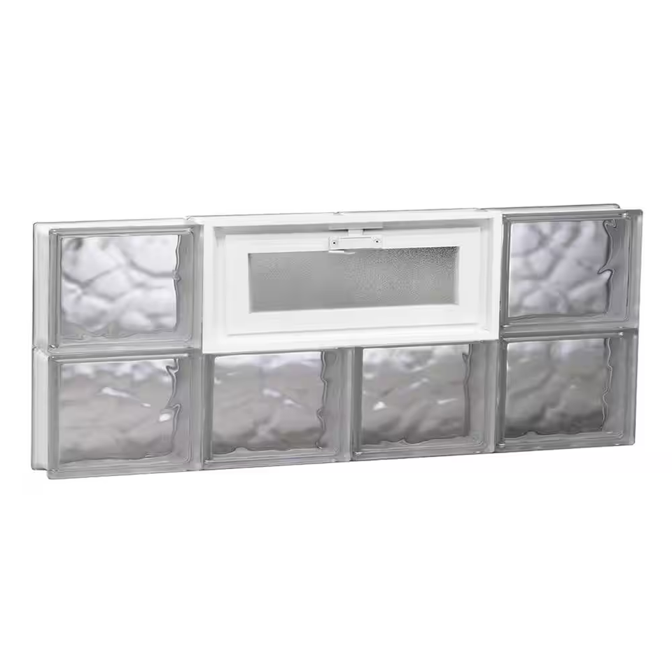 31 In. X 11.5 In. X 3.125 In. Frameless Wave Pattern Vented Glass Block ...