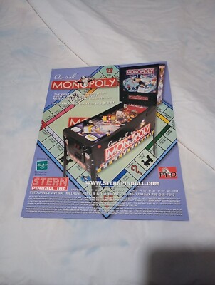 Stern Monopoly Original Pinball Machine Sales Flyer #0101 | eBay