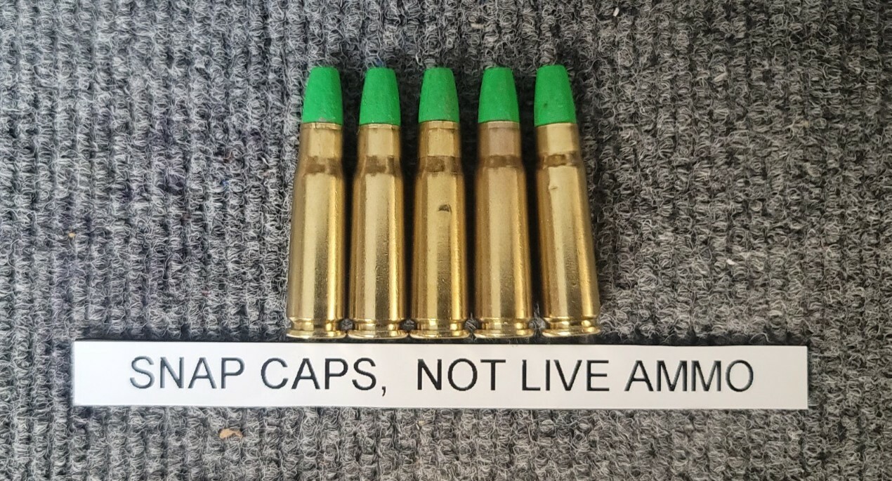 READ AD! 7.62x39 green Snap Caps 5 Pk real weight THESE ARE SNAP CAPS ...