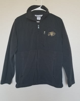 Men small Columbia CSU black fleece jacket | eBay