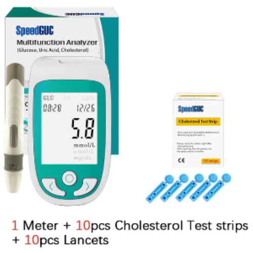 Cholesterol Meter Monitor Testing Device 10 Test Strips 1 lancet & 10 ...