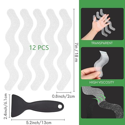 12x Anti Slip Bath Tape Grip Non Slip Shower Strips Pad Stickers Floor ...