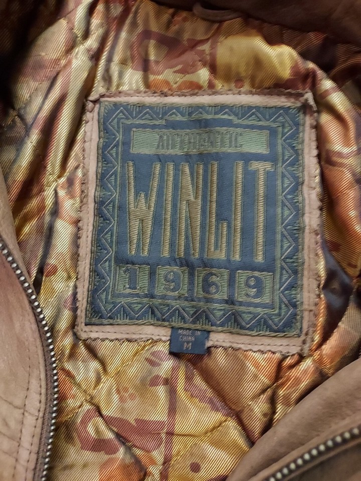 Vintage Authentic Winlit 1969 Leather Hooded Jacket Coat Size M | eBay