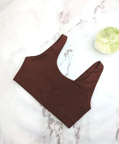Everlane Perform Bra Women Small Grid Maroon Gingham Square Neck Tank ...