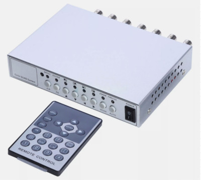 4CH Color QUAD System Video Splitter CCTV DVR Camera Processor Remote ...