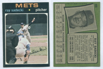 (56855) 1971 Topps 406 Ray Sadecki Mets-NM+ | eBay