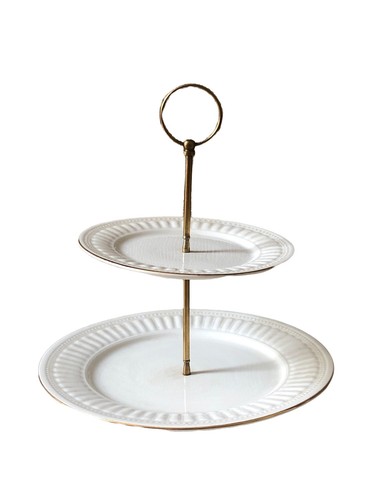 vintage cupcake stand majesticware by oneida athena gold trim | eBay