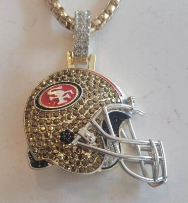 49ers Bling Helmet Pendant with chain | eBay