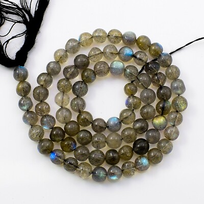 69 CT. Natural Smooth Labradorite 5 mm Size Gemstone Briolette Beads 13 ...