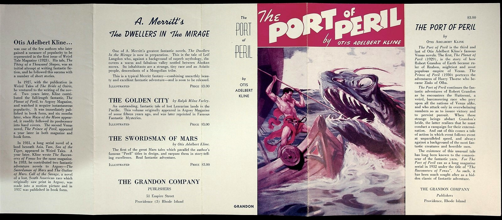 1940's The Port Of Peril Otis Adelbert Kline DUST JACKET ONLY | eBay