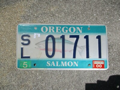 Oregon Salmon 2000 license plate # 1711 | eBay