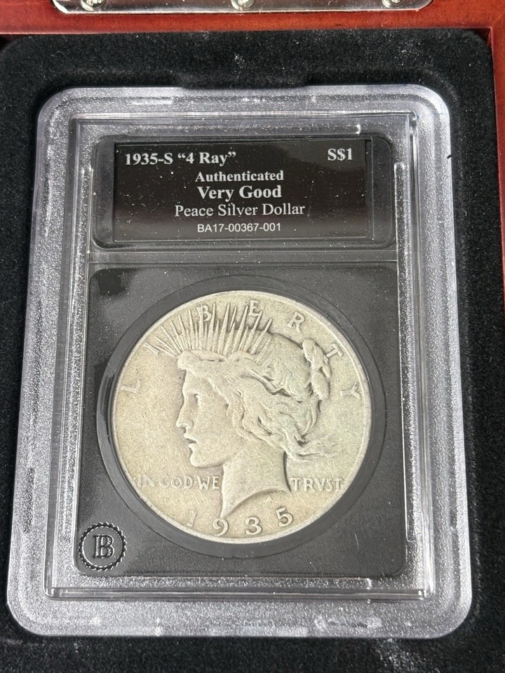 1935 S Peace Silver Dollar Case Bradford Exchange 1935s Coin Four Slab ...
