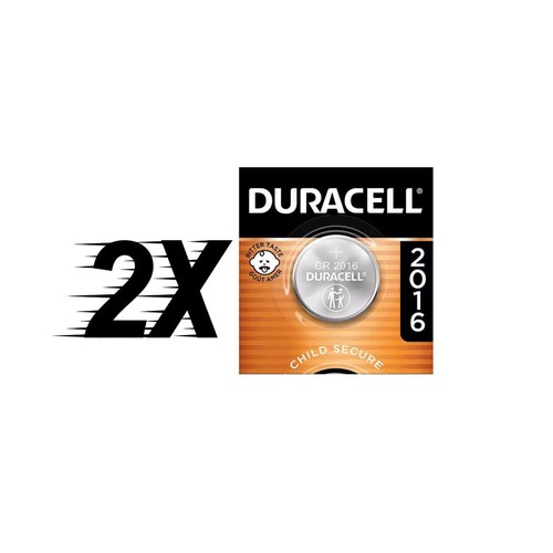 2 pc DURACELL CR2016 lithium 3v battery key fobs etc (EXPIRATION DATE ...