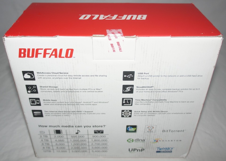 New BUFFALO LinkStation LS220 NAS Home Office Private Cloud Data ...