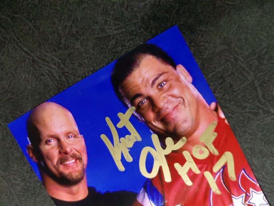 KURT ANGLE Hand Signed Autograph 4X4 Photo - OLYMPIC GOLD MEDAL & WWE ...