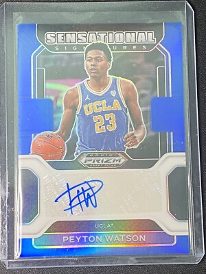 Peyton Watson 22-23 Blue Sensational Signatures Prizm Draft Auto /149 ...