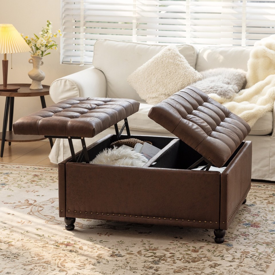 35.4in Coffee Table Ottoman,Lift Top Square Ottoman with Storage for Living Room | eBay