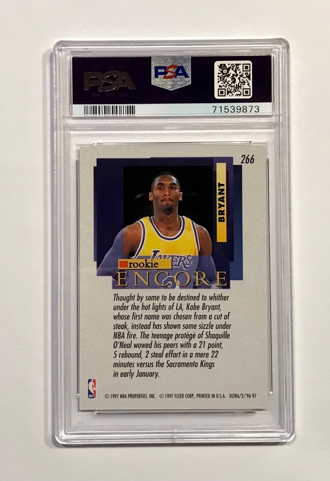 1996-97 Fleer Ultra #266 Kobe Bryant (Rookie Encore) PSA 9 !!! (Rookie ...