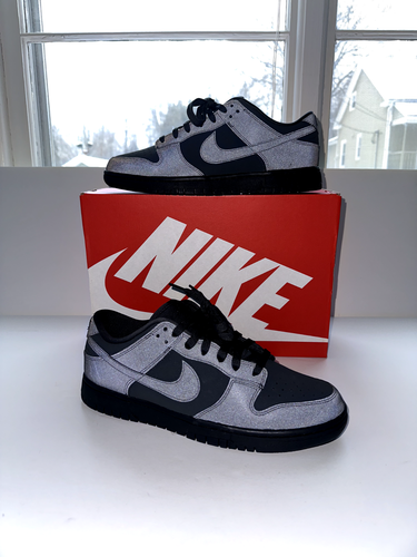 NIKE DUNK LOW CYBER REFLECTIVE (12W/10.5M) FZ3781-060 BLACK ANTHRACITE ...