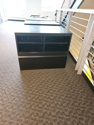 36"W black Meridian 1 drawer lateral storage cabinet file Herman Miller ...