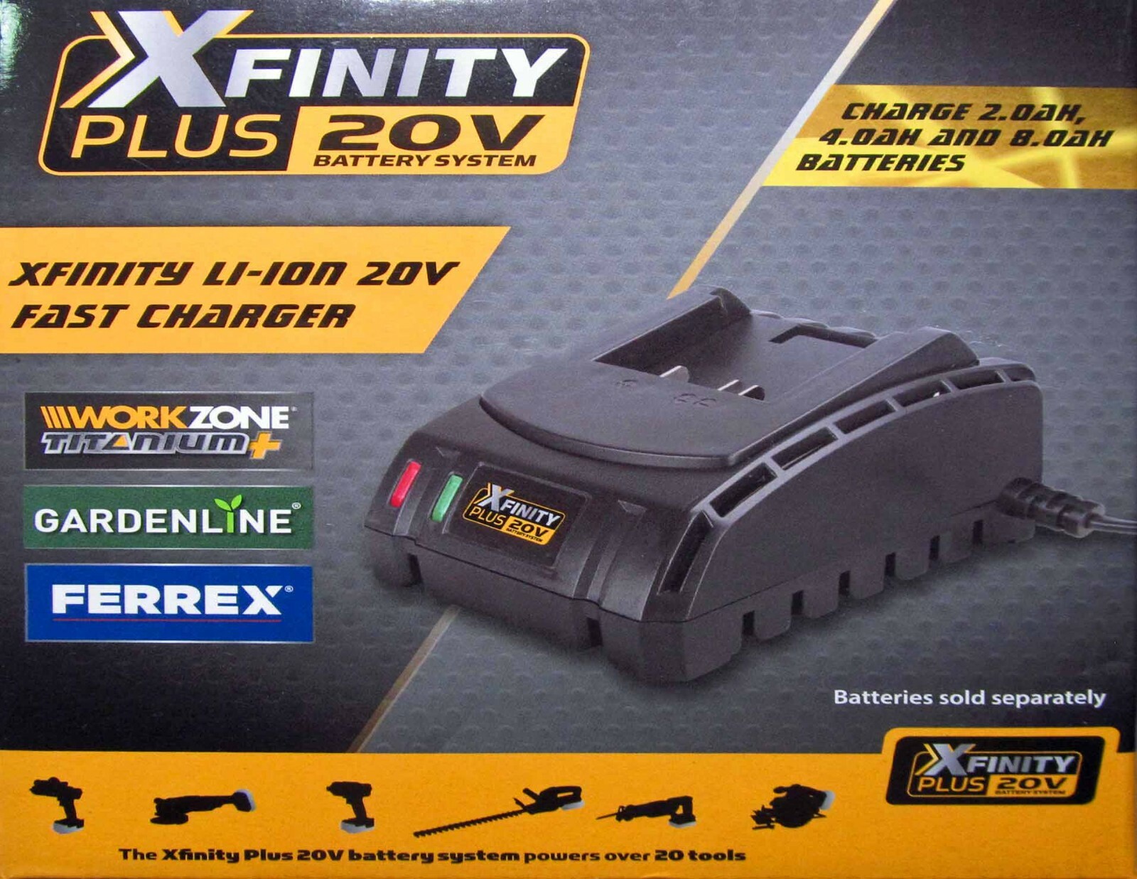 XFINITY Plus Li-ion 20v Fast Battery Charger - Ferrex Workzone Titanium ...