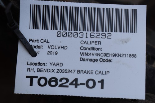 2019-2023 VOLVO VNL 760 D13 12.8L FRONT RIGHT BENDIX BRAKE CALIPER ...
