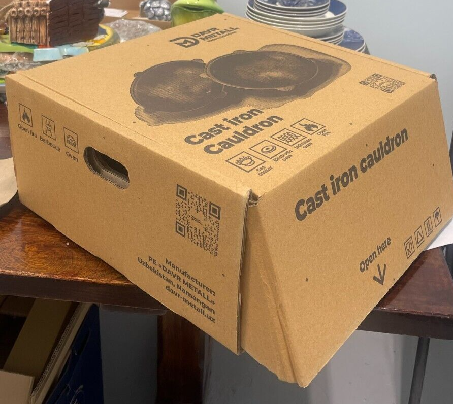 8 L Cast Iron Kazan Cauldron Pilaf Lagman Uzbek Namangan Kazan Чугунный ...