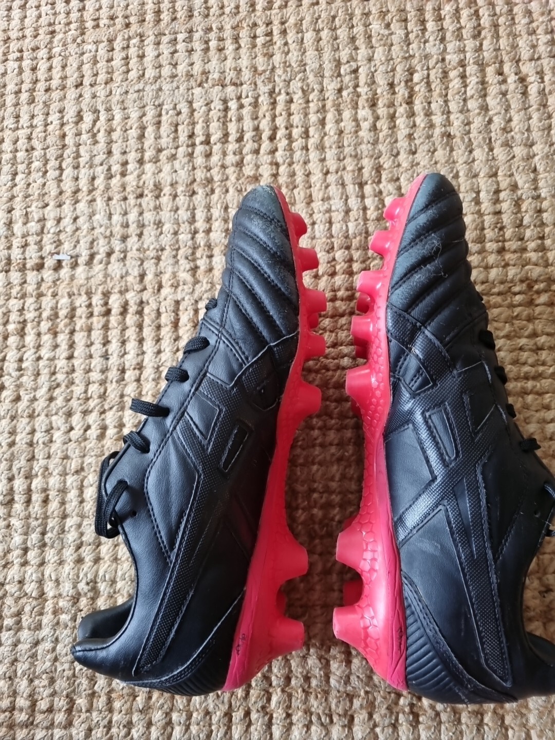 ASICS P802L LETHAL FLASH IT FOOTY BOOTS MEN'S BLACK RED US 8 EUR 41.5 ...