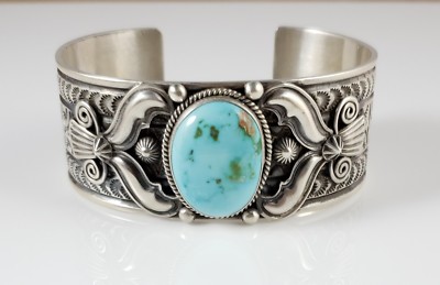 Donovan Cadman Navajo Sterling Silver Cuff Bracelet Royston Turquoise ...