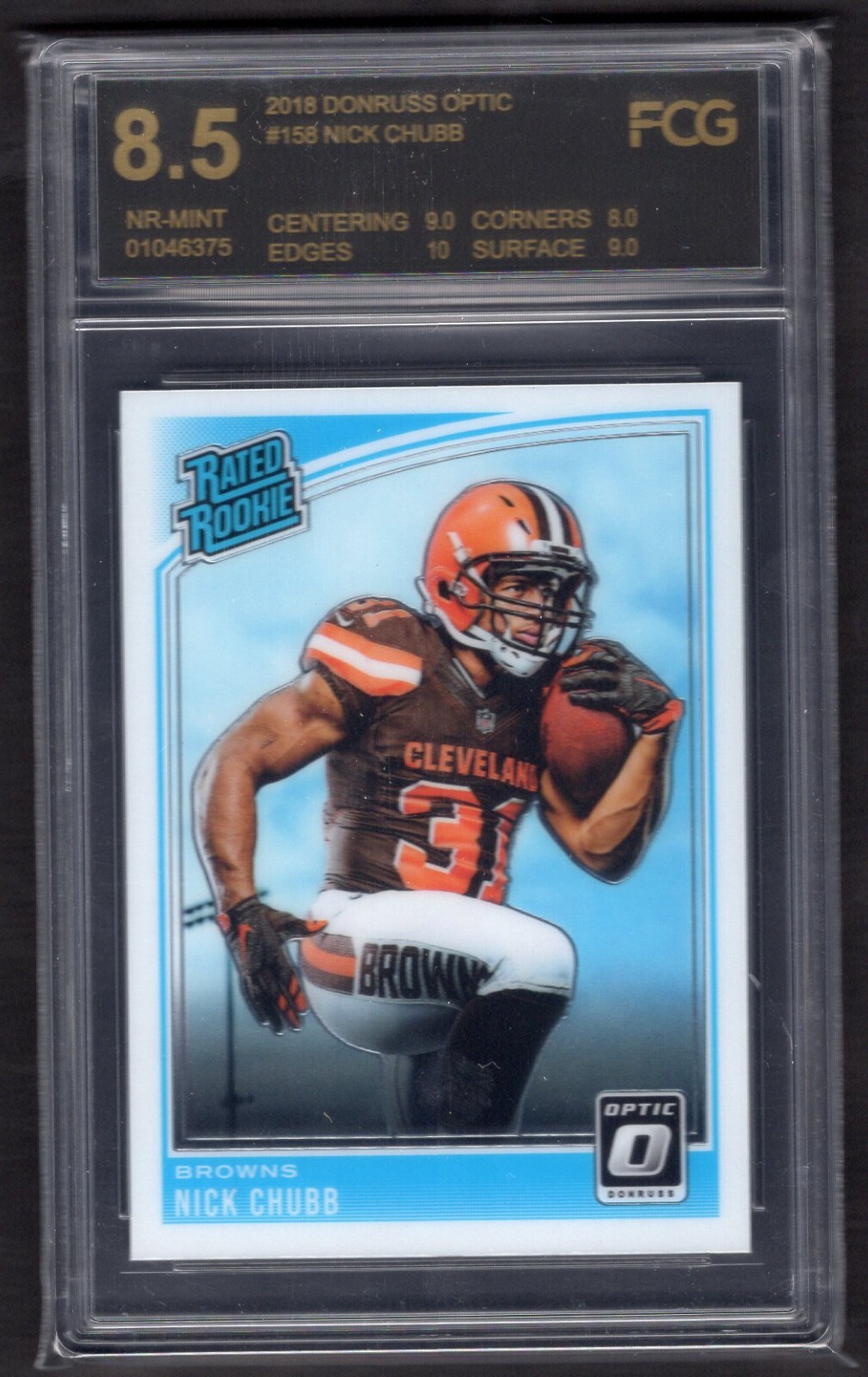 2018 Donruss Optic Nick Chubb RC Rookie Rated graded FCG 8.5 | eBay