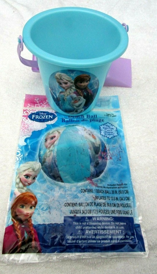 Frozen Elsa+ Anna 20" Large Inflatable Beach Ball,Goggles,&6" Bucket ...