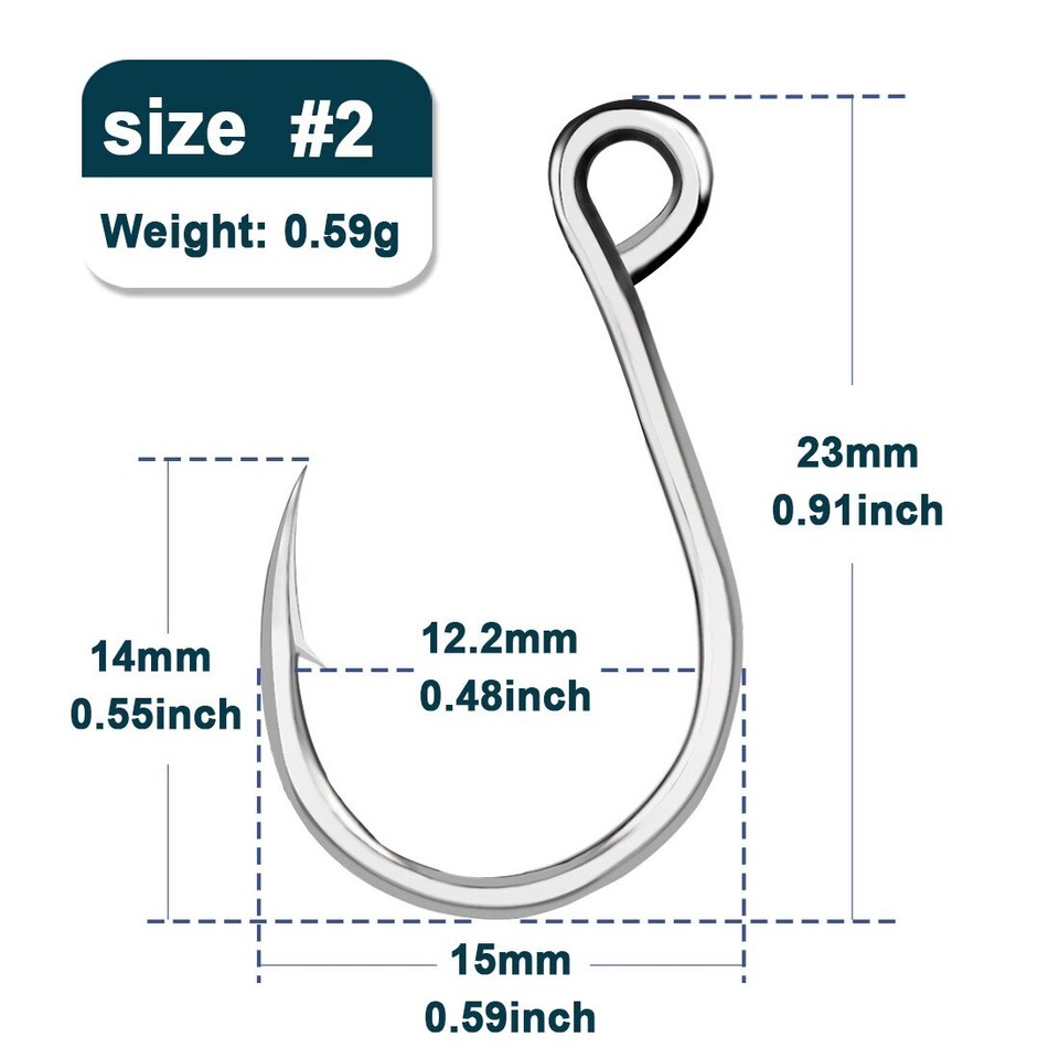 25~50Pcs Inline Fishing Hooks For Lures 18mm~35mm High Carbon Steel ...