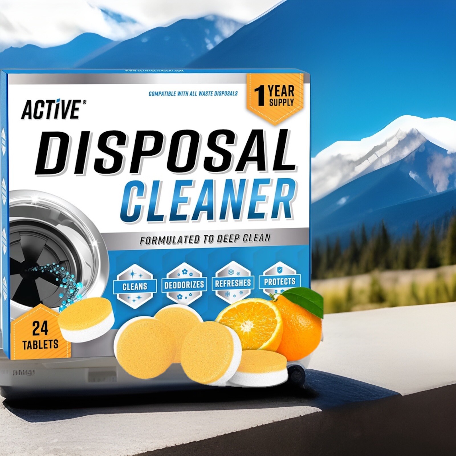 Active Garbage Disposal Cleaner Tablets - 24 Pack - 1 Year Supply ...