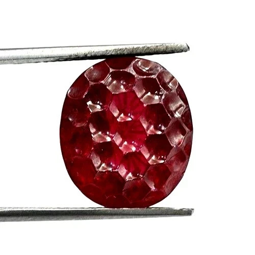 17.45 Ct Natural Certified Red Ruby Honeycomb loose Gemstone Oval Cut ...