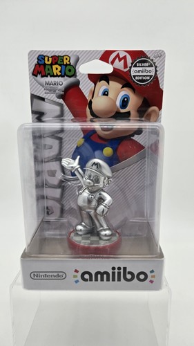 New Sealed Nintendo amiibo Figure Super Mario Mario Silver Edition ...