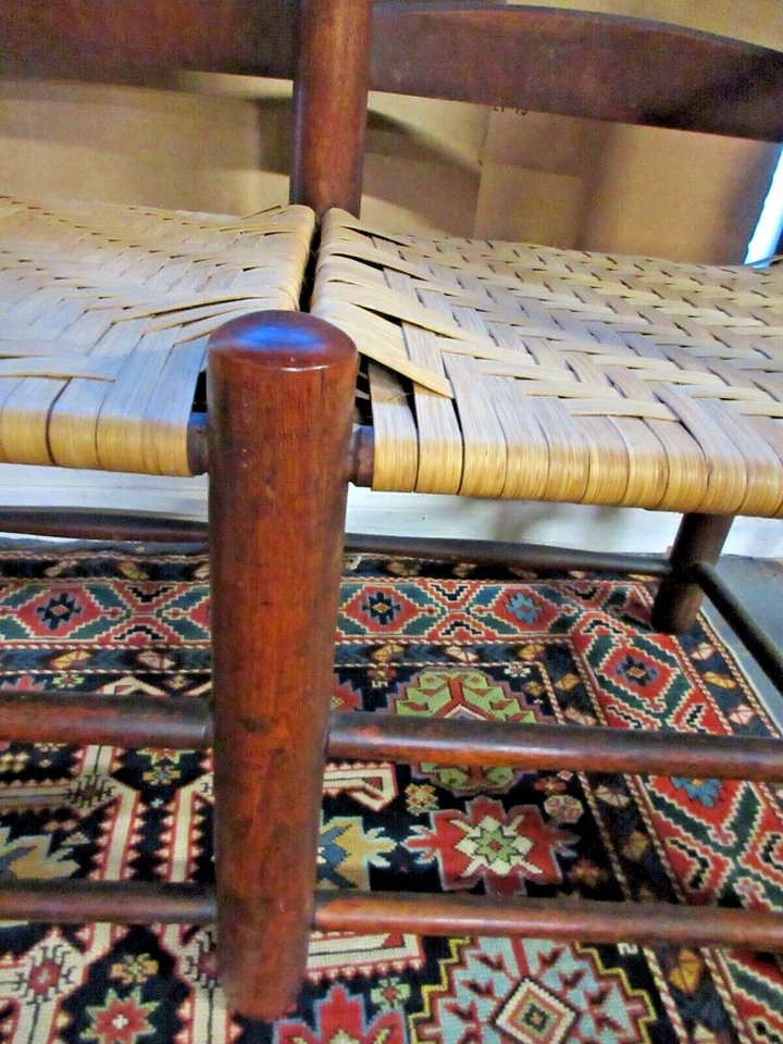 FINE EARLY AMERICAN ANTIQUE WAGON SEAT CIRCA 1800's W/ REPLACED SPLINT ...