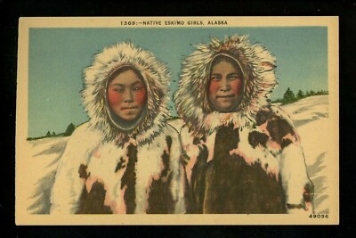 Alaska AK postcard Native Eskimo Girls linen | eBay