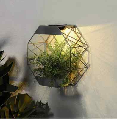 Perfec Outdoor Firefly Octagon Planter Solar Light Wall Mounted LED ...